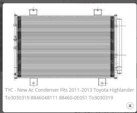 TOYOTA CONDENSER HIGHLANDER 10 - 13 AFTERMARKET – Kent Distributors